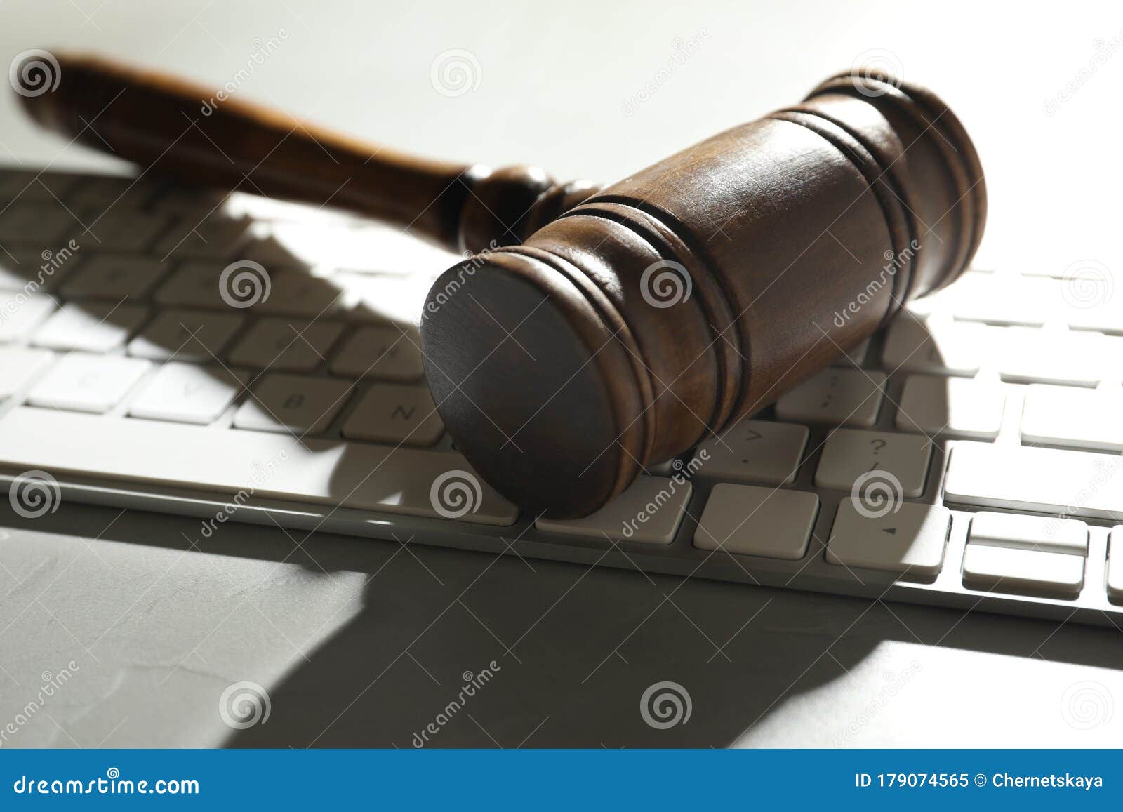 Gavel and Computer Keyboard on Table. Cyber Crime Stock Image - Image ...