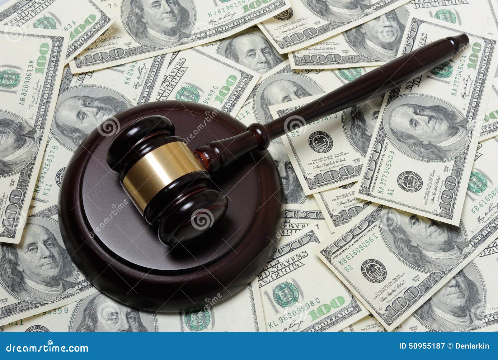 Gavel with dollars stock image. Image of white, judicial - 50955187