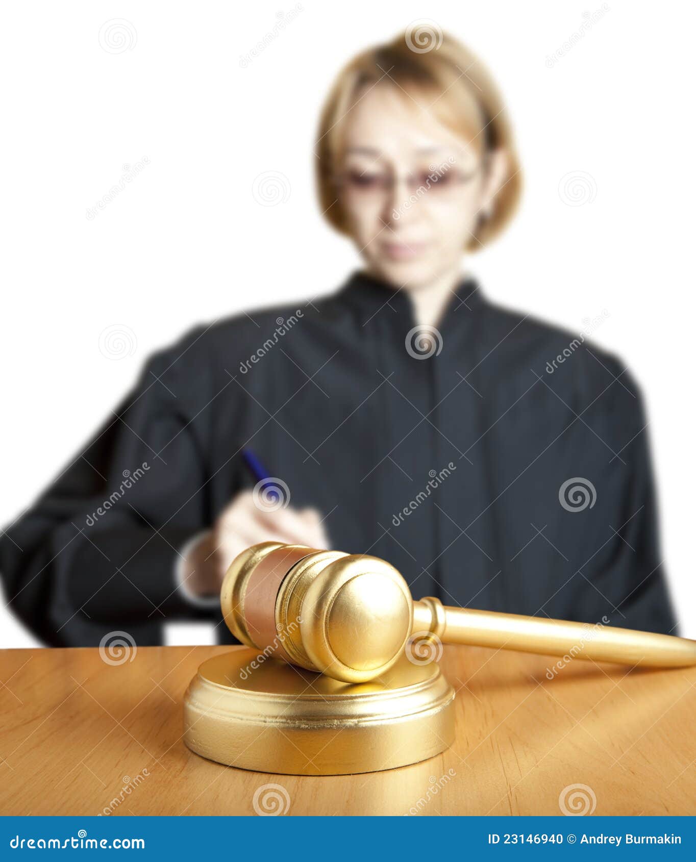 Gavel and female judge stock photo. Image of gavel, arbitrate - 23146940