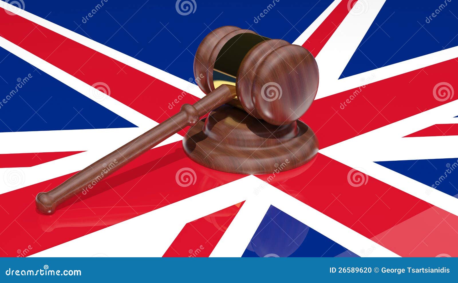 Gavel on the Flag of United Kingdom Stock Illustration - Illustration ...