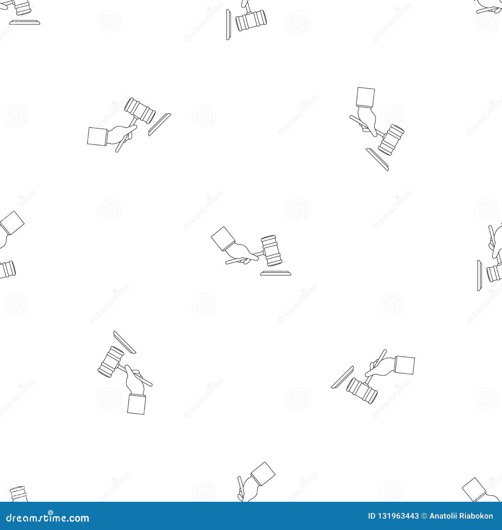 Gavel in Hand Pattern Seamless Vector Stock Vector - Illustration of ...