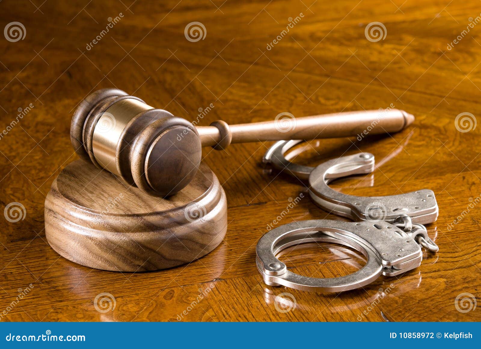 Gavel and handcuffs stock photo. Image of indicator, wooden - 10858972