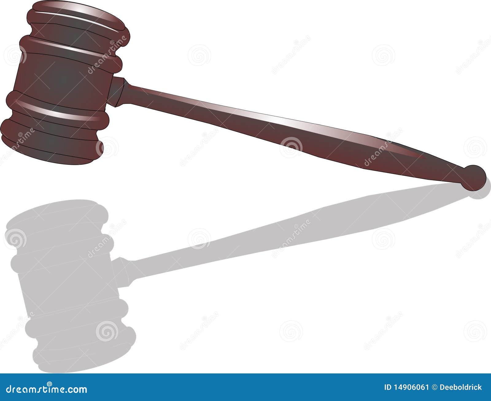 Gavel Illustration with Reflection Stock Vector - Illustration of ...