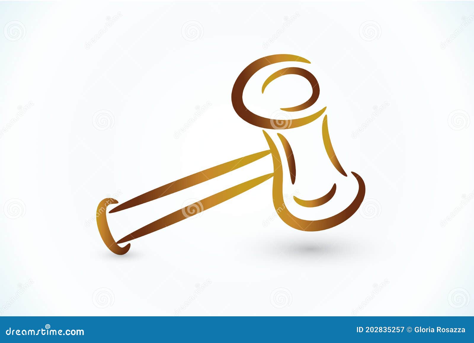 Gavel Law Symbol Logo Line Art Stock Vector - Illustration of brown ...