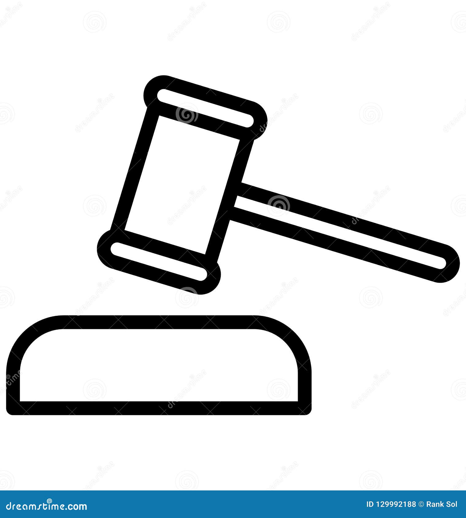 Gavel Line Isolated Vector Icon that Can Be Easily Modified or Edit ...