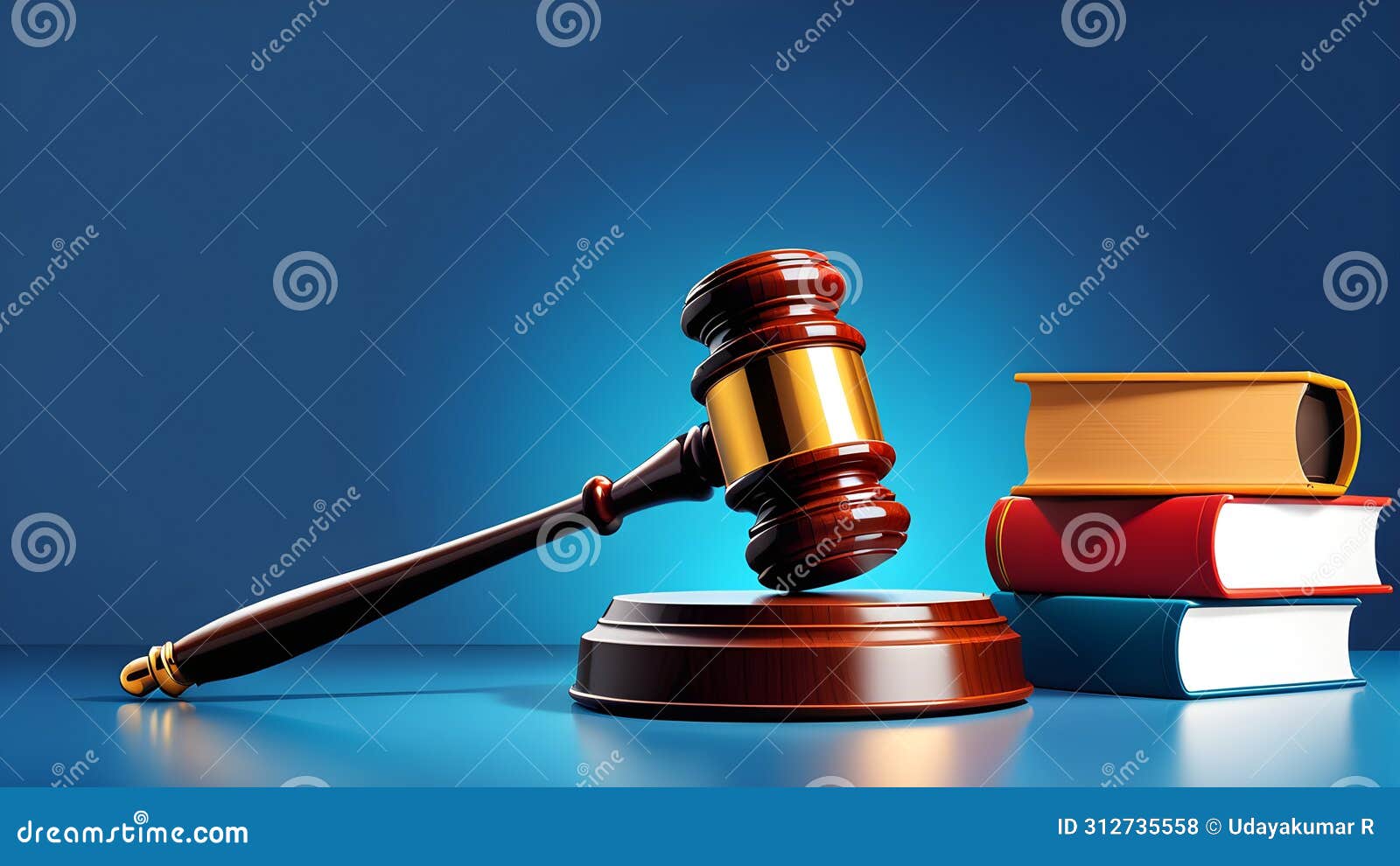 Gavel with Modern Flat Style Background Vector Illustration. Stock ...