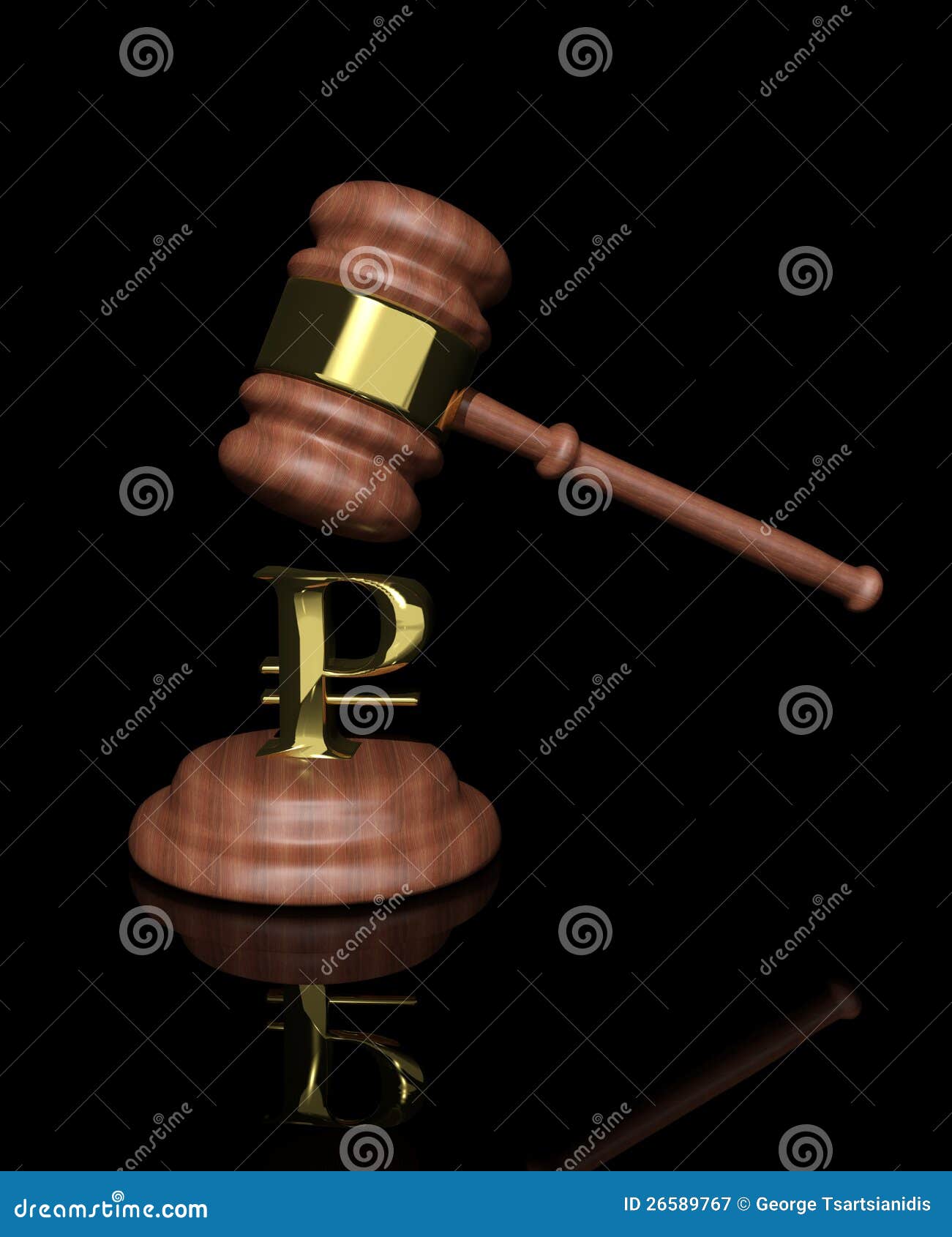 Gavel with ruble design stock illustration. Illustration of bang - 26589767