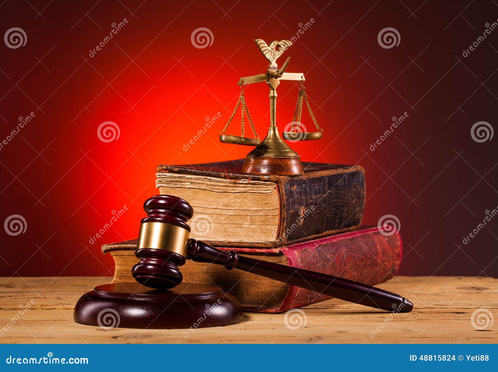 Gavel, Scales of Justice and Old Book Stock Photo - Image of real ...