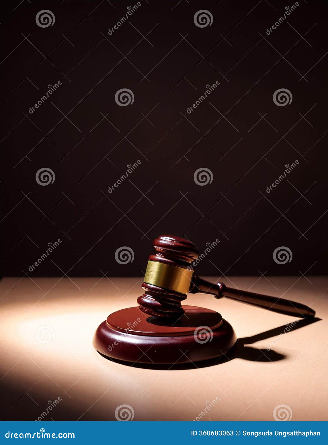 A Gavel on a Surface Illuminated by a Single Light Source. Justice and ...