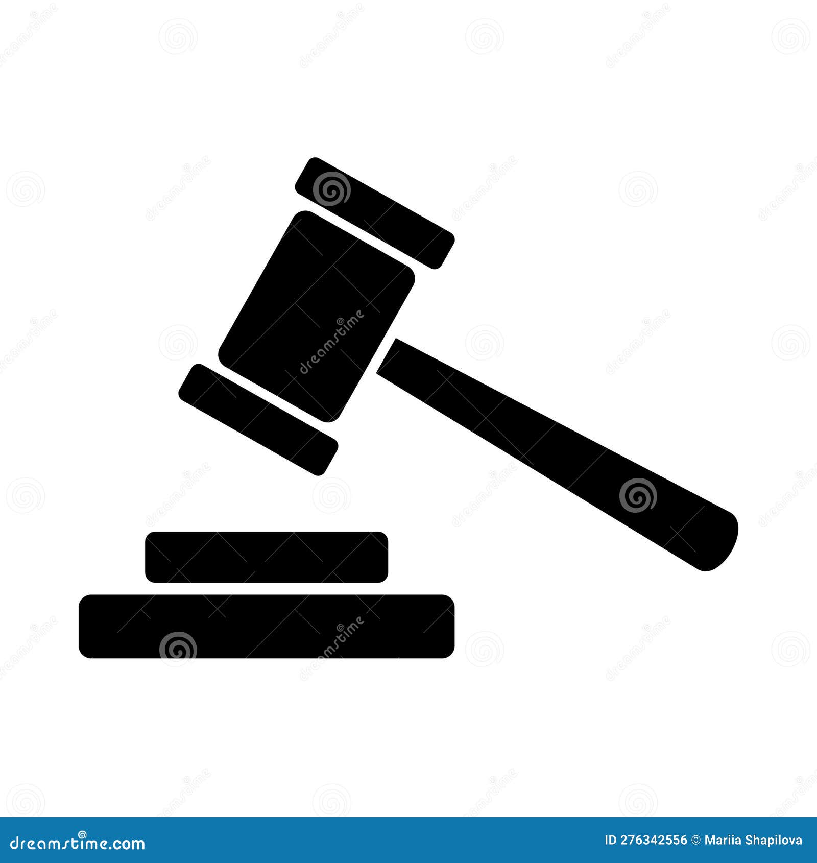 Gavel Vector Icon. Hammer Symbol in Flat Style Stock Vector ...