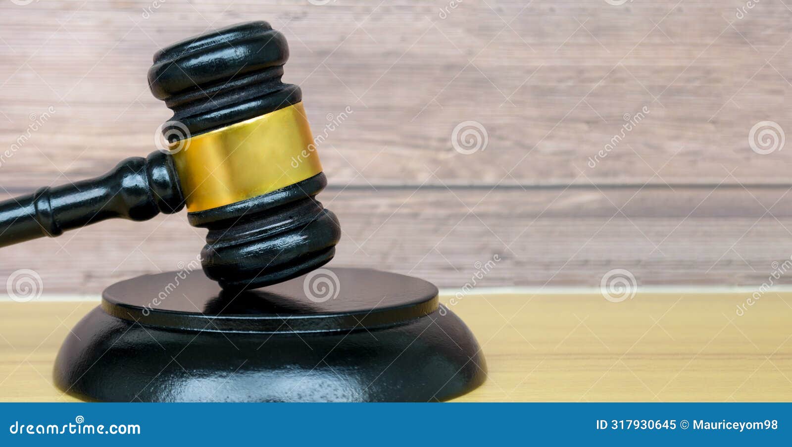 Gavel on Wooden Background with Customizable Space for Text or Law ...