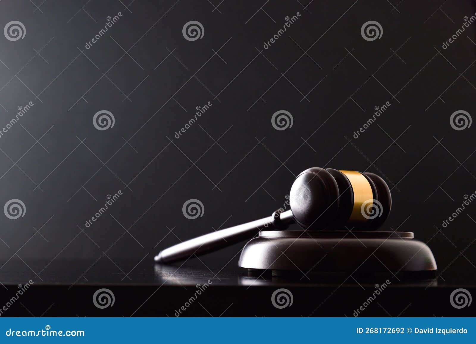Gavel on Wooden Base and Black Isolated Background Stock Photo - Image ...