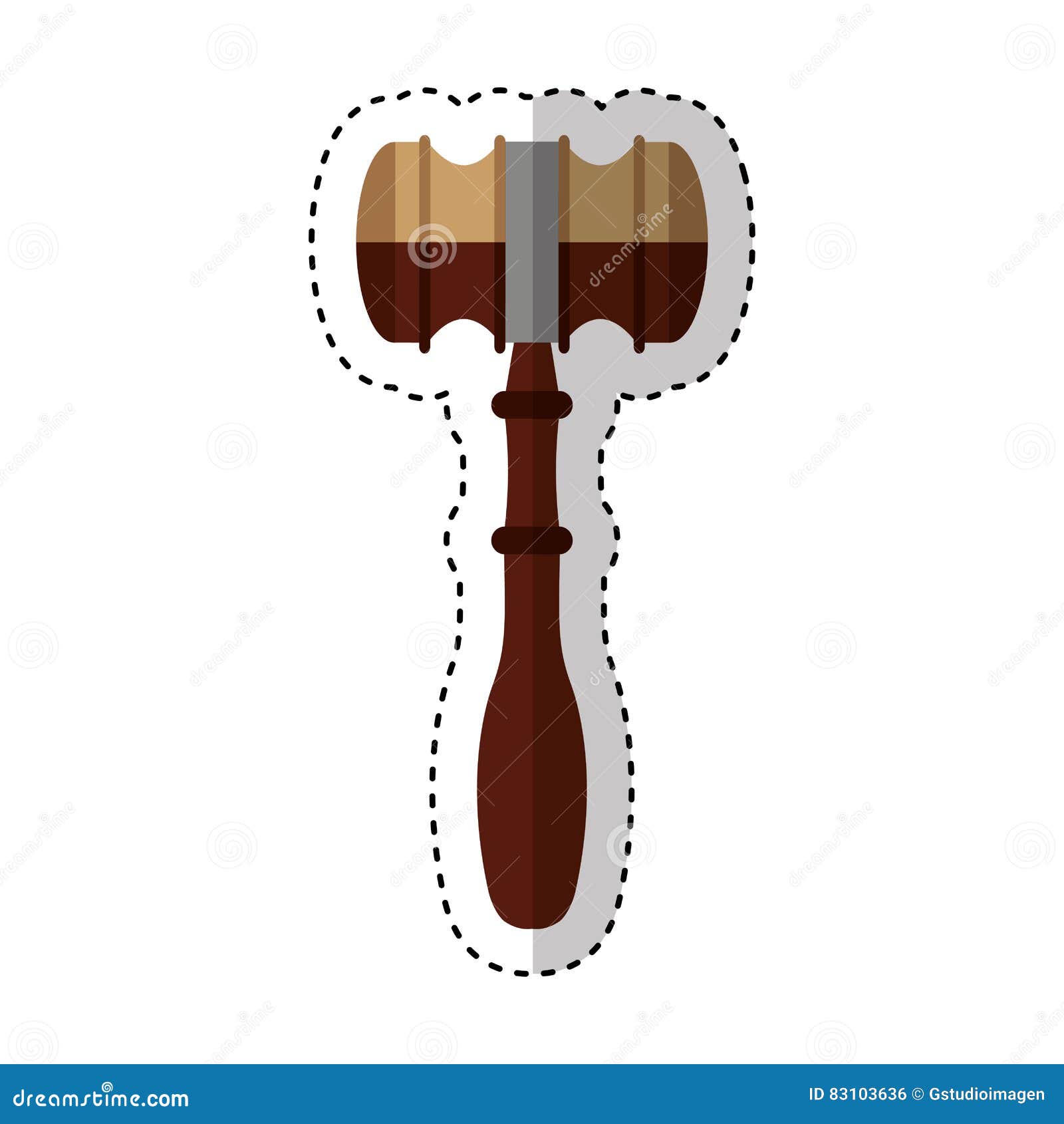 Gavel wooden isolated icon stock illustration. Illustration of design ...