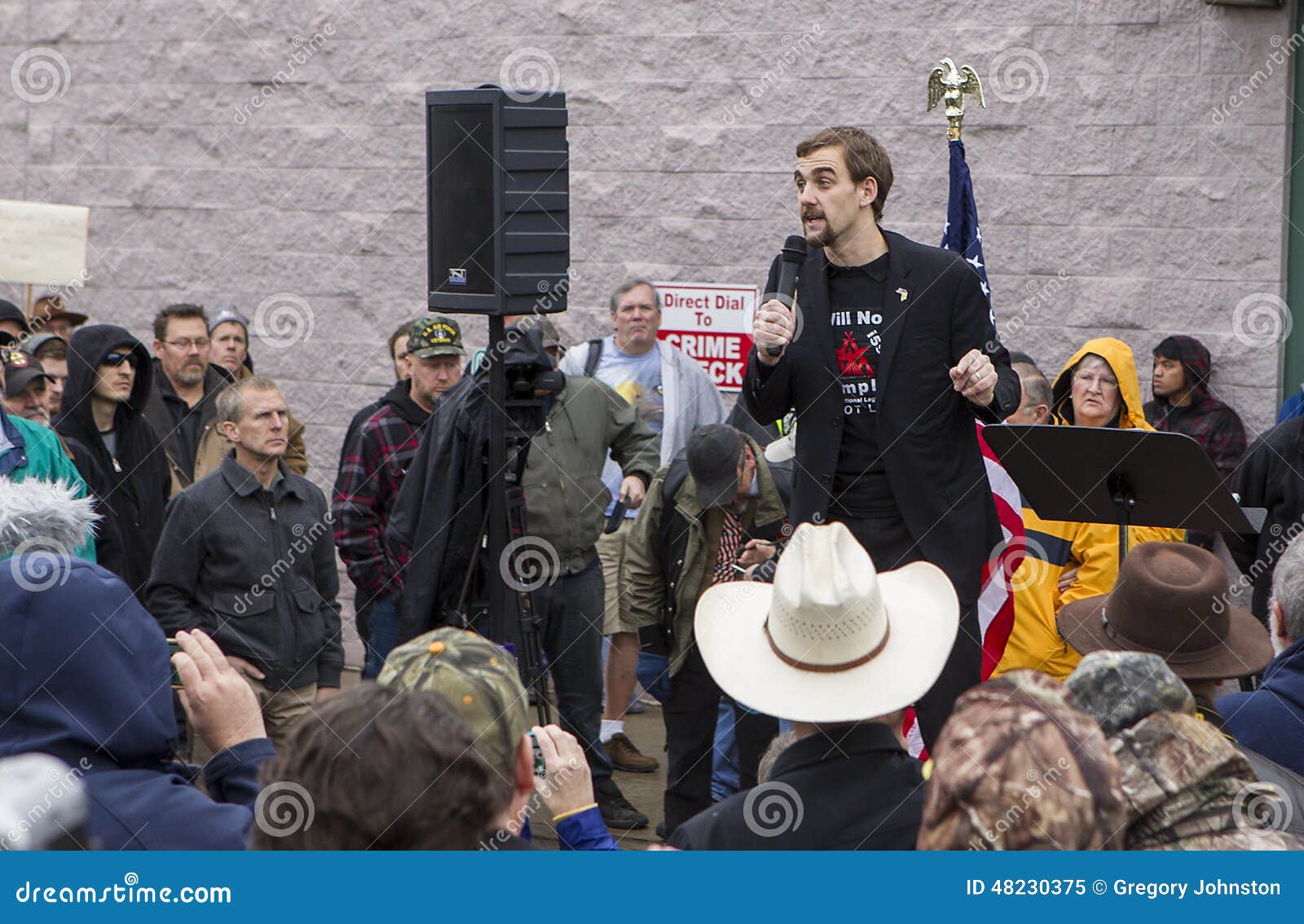 Gavin Seim at protest. editorial image. Image of valley - 48230375