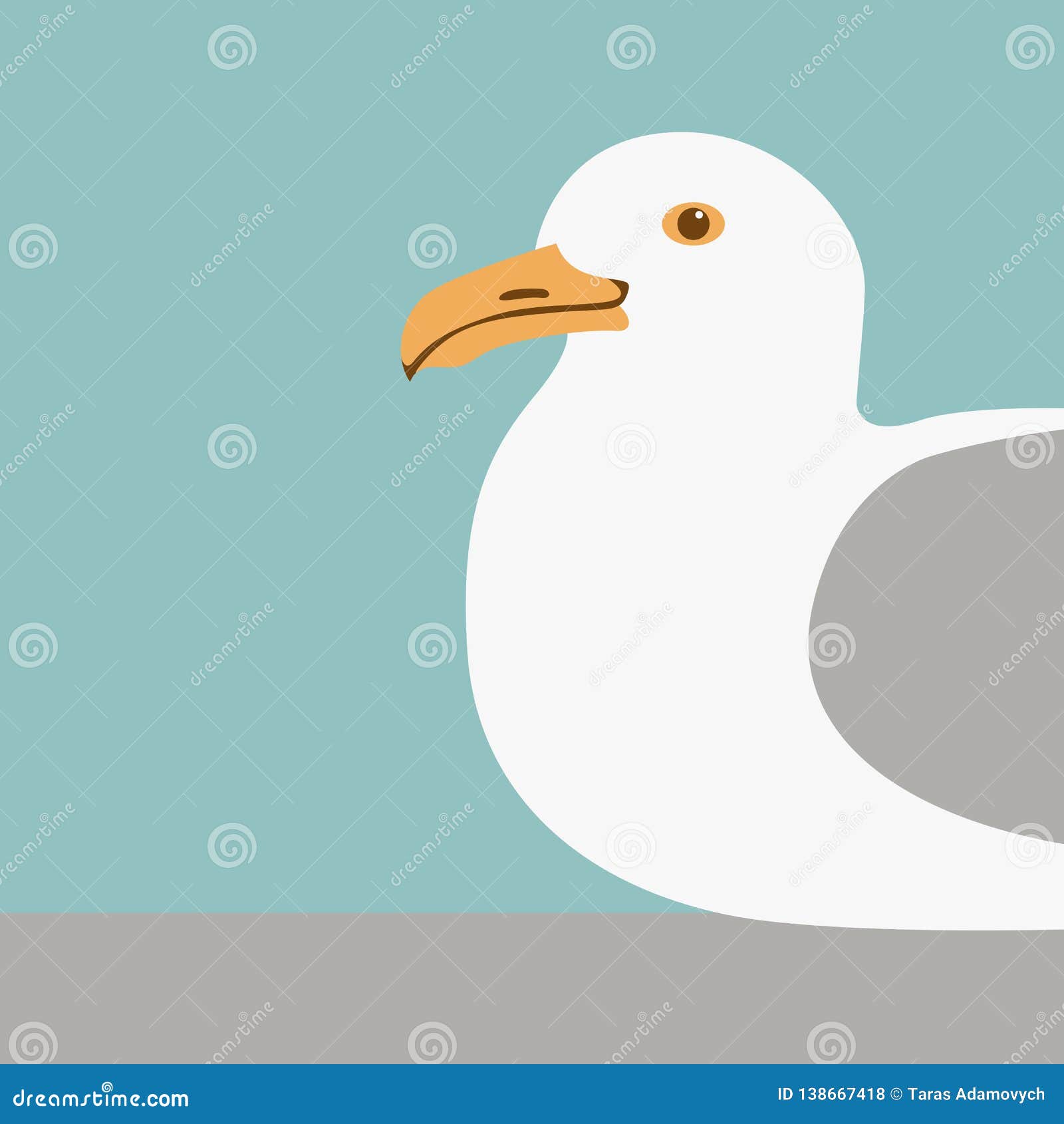 Gaviota, Ejemplo Del Vector, Estilo Plano, Perfil Ilustración del ...