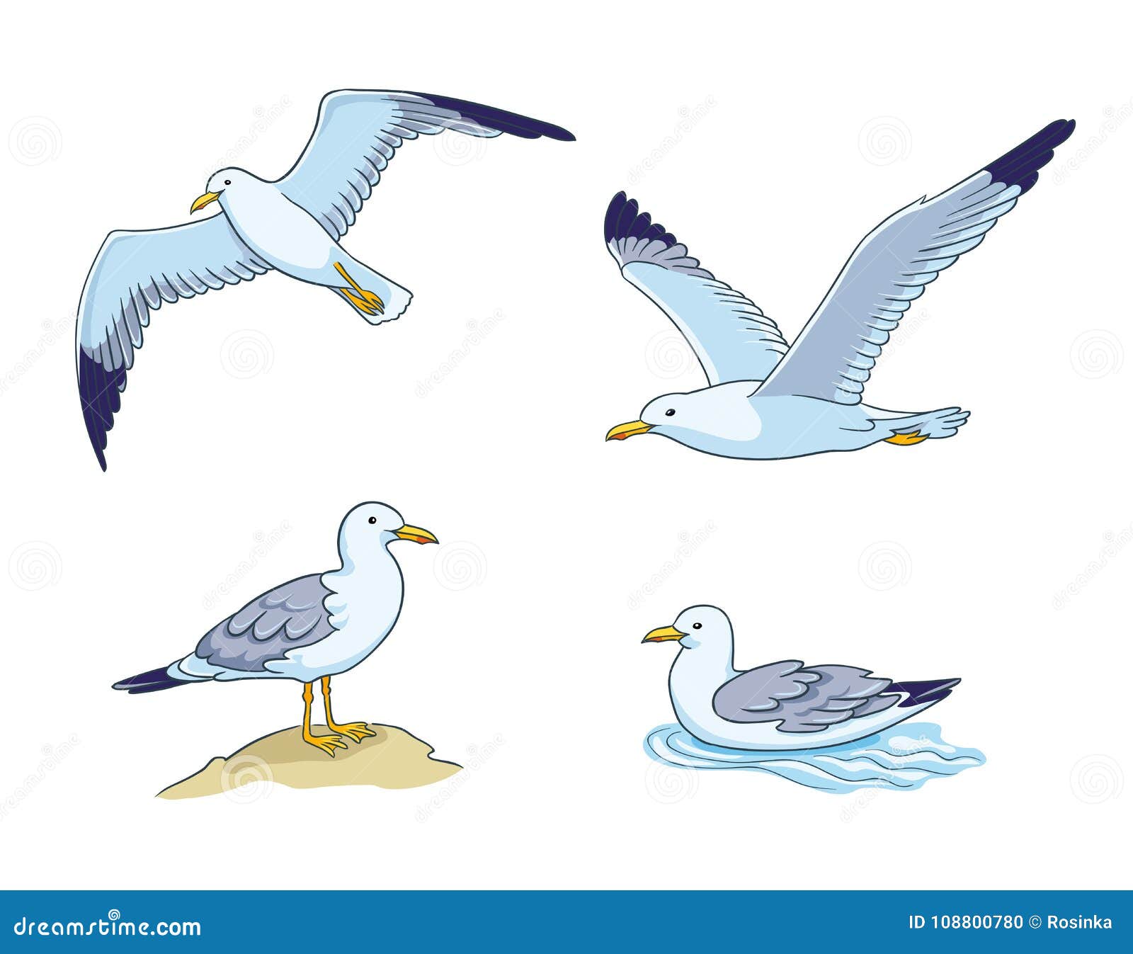 Gaviotas - Ejemplo Del Vector Ilustración del Vector - Ilustración de ...