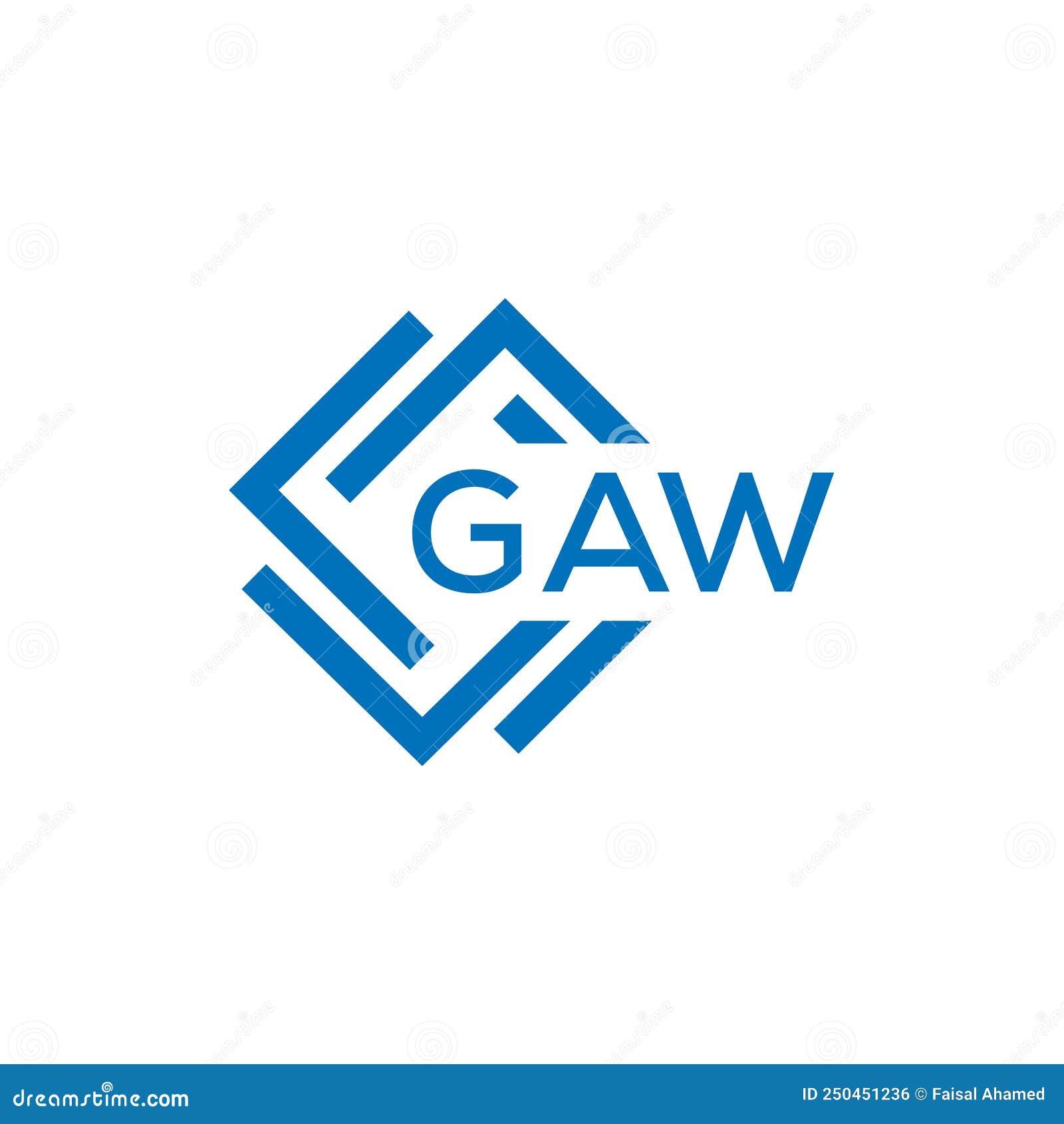 GAW Letter Logo Design on White Background. GAW Creative Circle Letter ...
