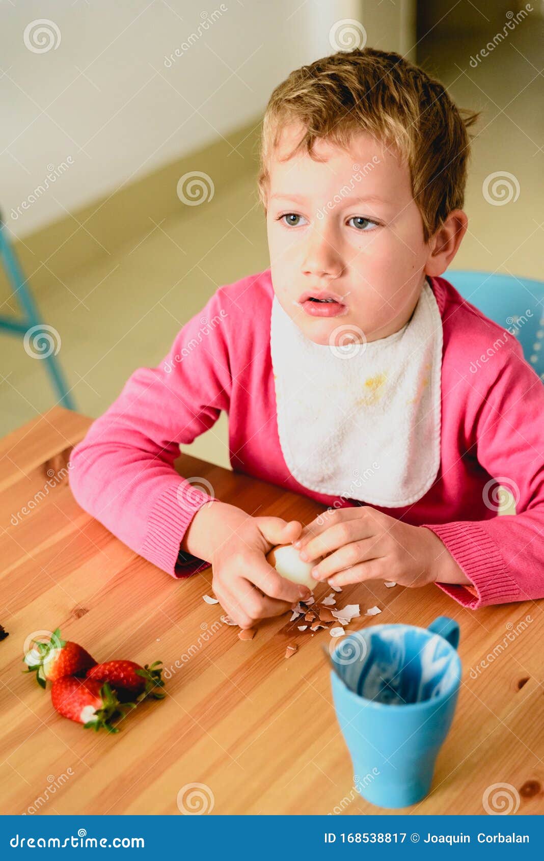 Gawking Boy Watching Television during the Meal Stock Image - Image of ...