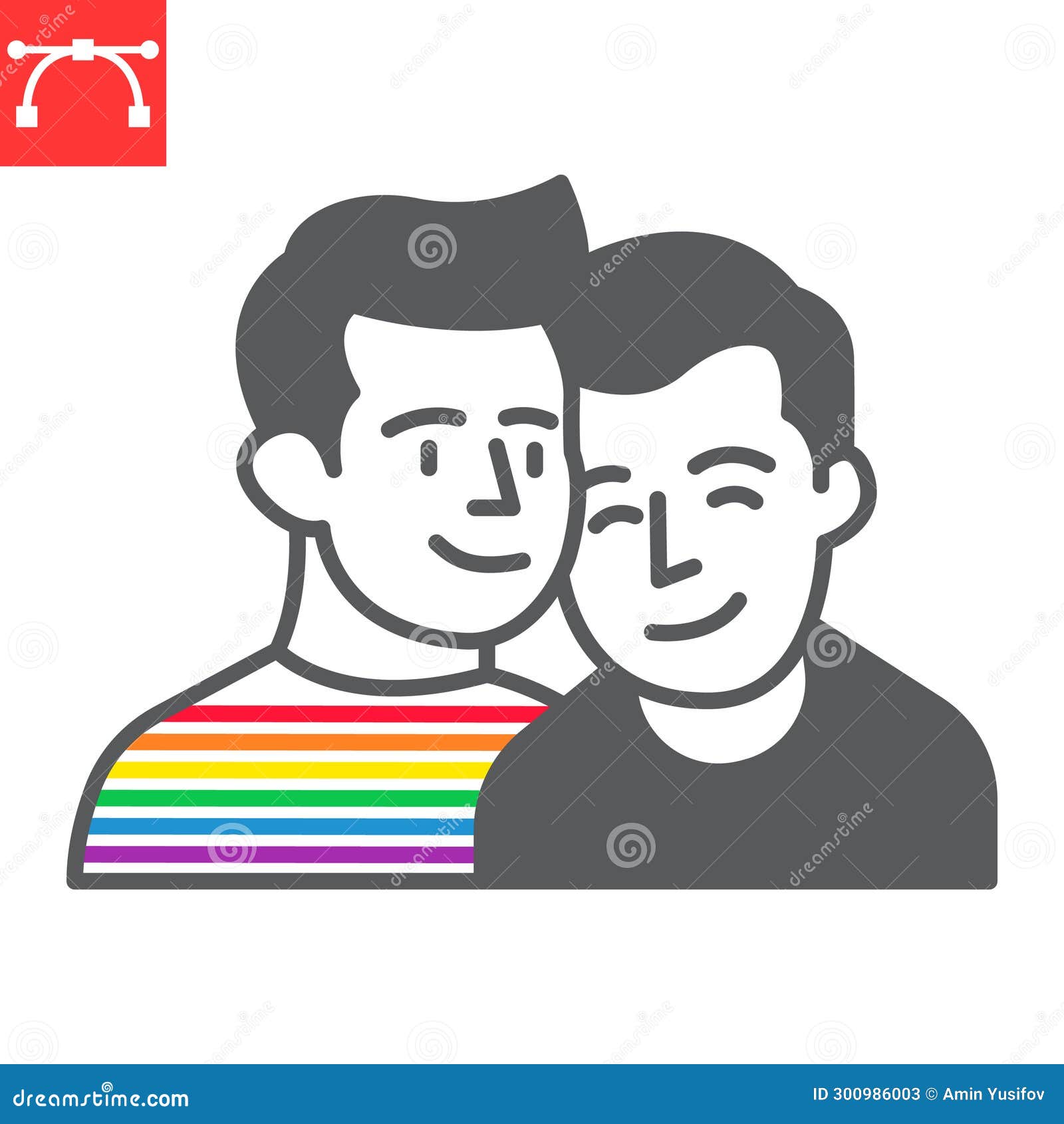 Gay Couple Glyph Icon Stock Vector Illustration Of Isolated 300986003