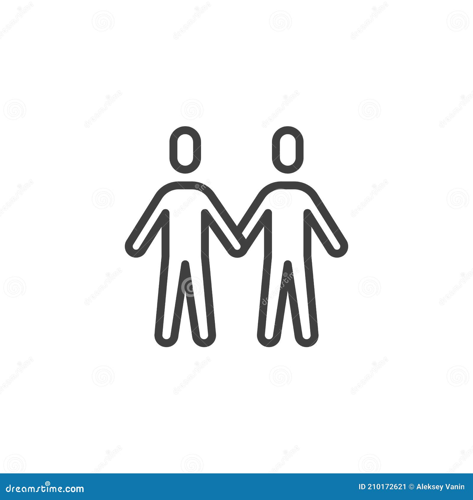 Gay Couple Line Icon Stock Vector Illustration Of Human 210172621