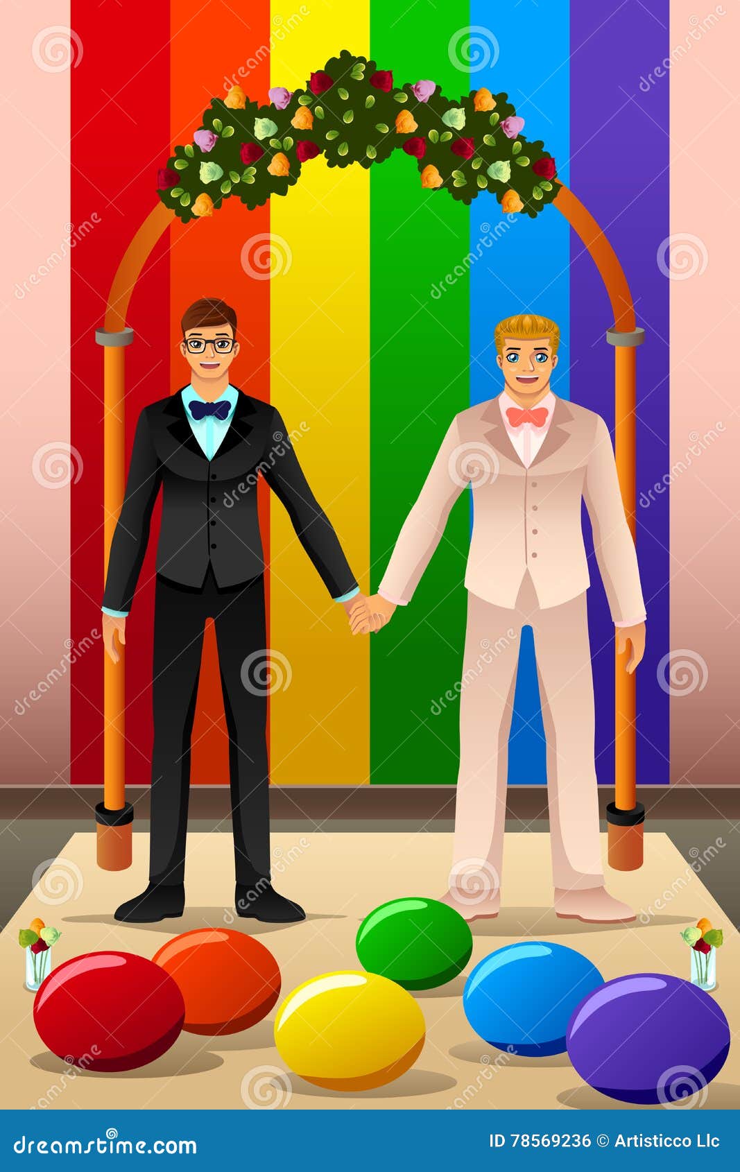 Gay Couple Wedding stock vector. Illustration of wedding - 78569236
