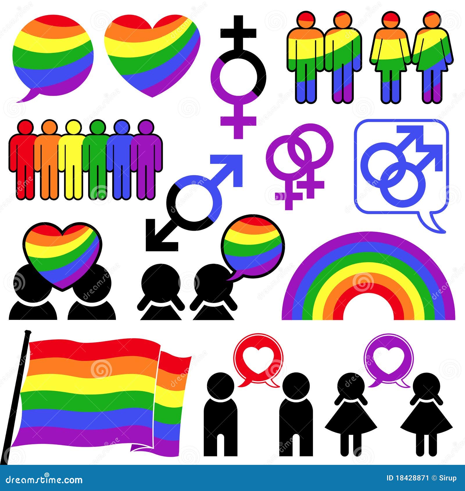 Gay Icon Rainbow Collection Stock Vector Illustration Of Female Love