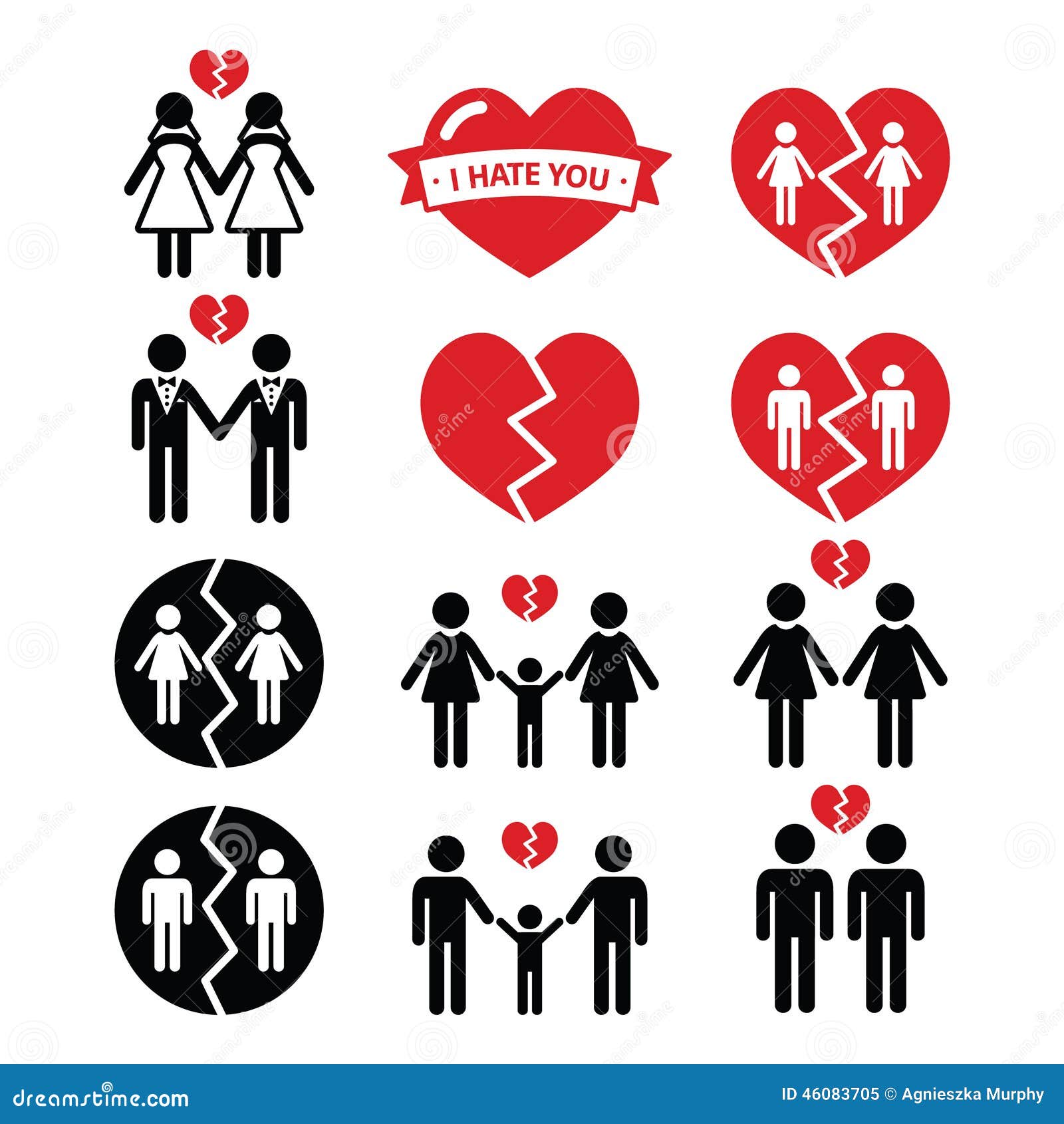 Gay or Lesbian Couple Breakup, Divorce Icons Set Stock Illustration ... Gay or Lesbian Couple Breakup, Divorce Icons Set Stock Illustration ...