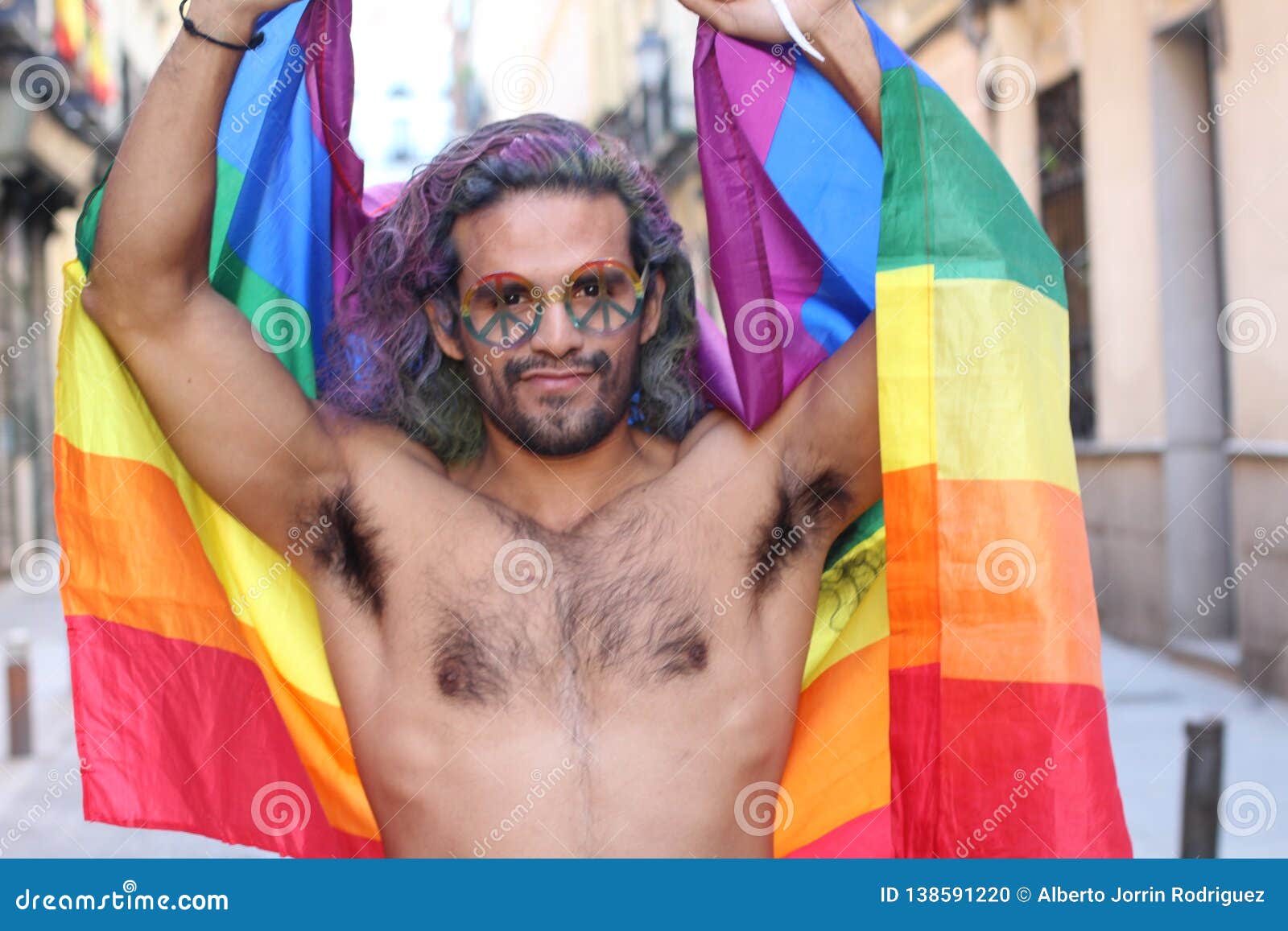 Gay Power Concept Featuring Attractive Ethnic Man Stock Photo - Image ...
