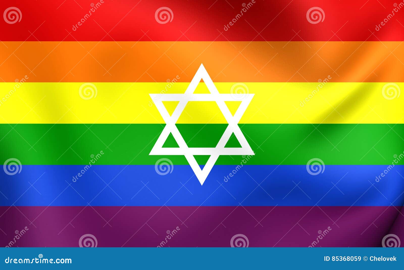 Gay Pride Flag of Israel stock illustration. Illustration of coat ...