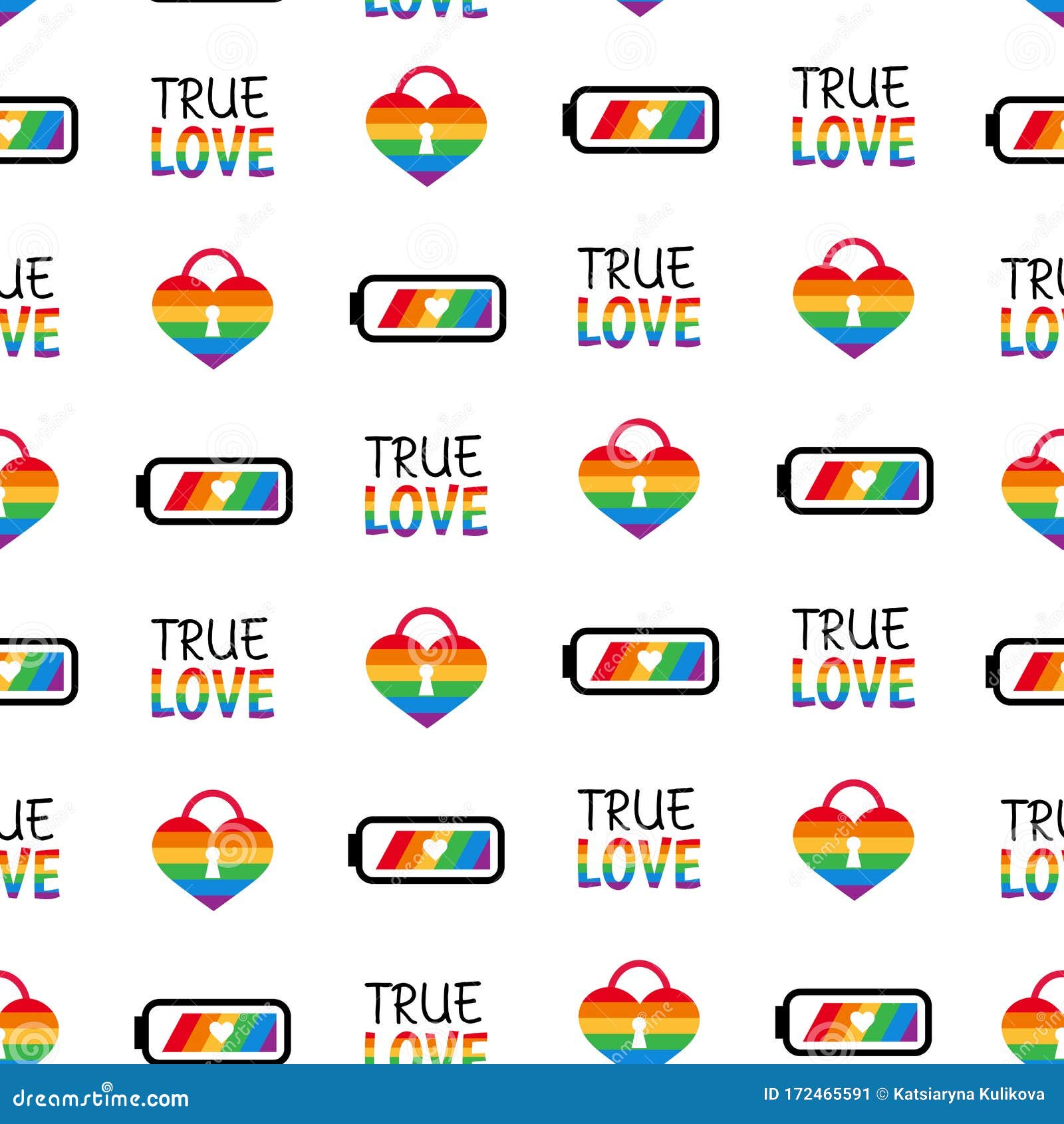 Gay Pride Lgbt Vector Seamless Pattern Background Stock Vector