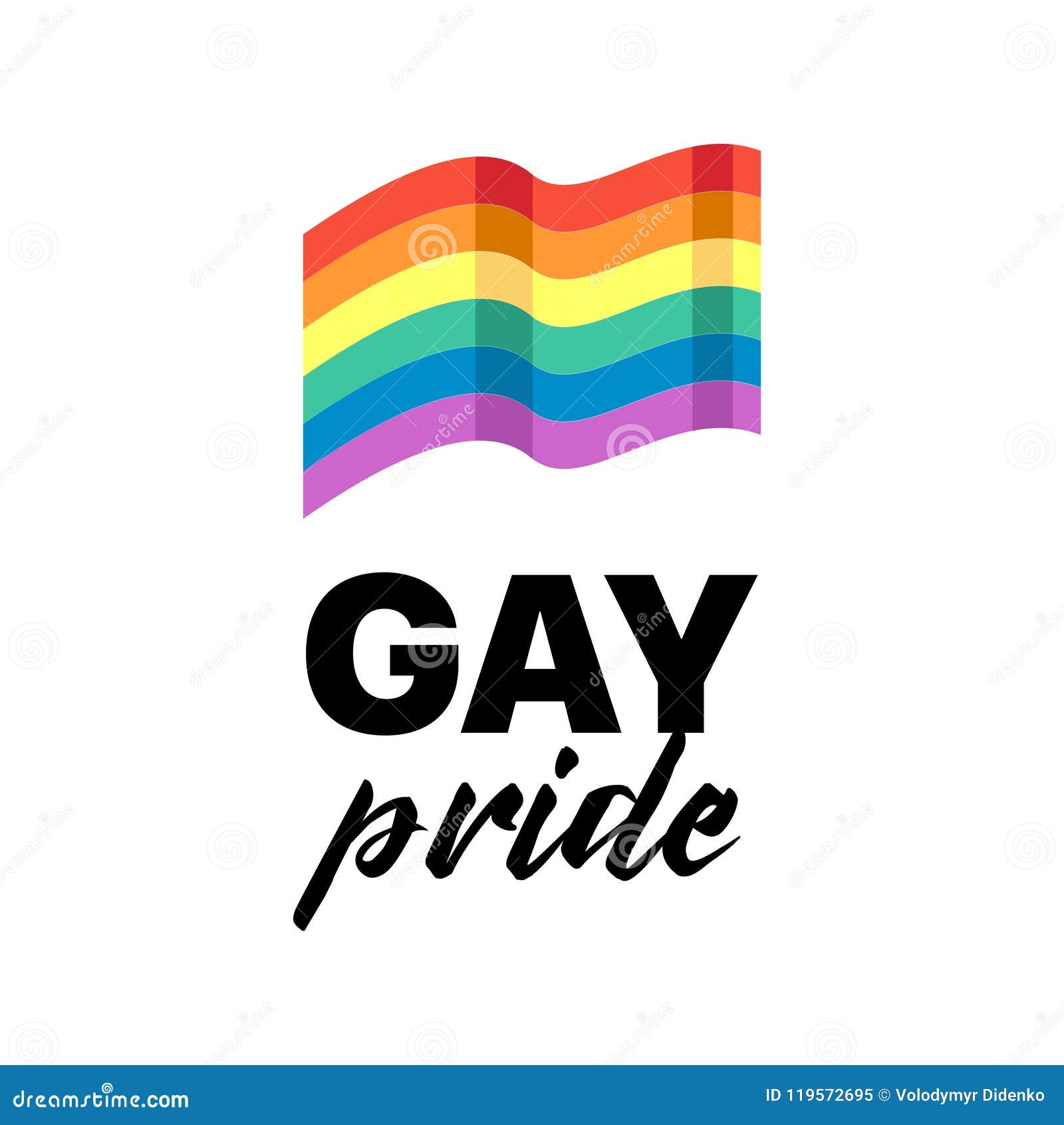 Gay Pride Rainbow Flag Flat Vector Illustration Lgbt Card Stock Vector