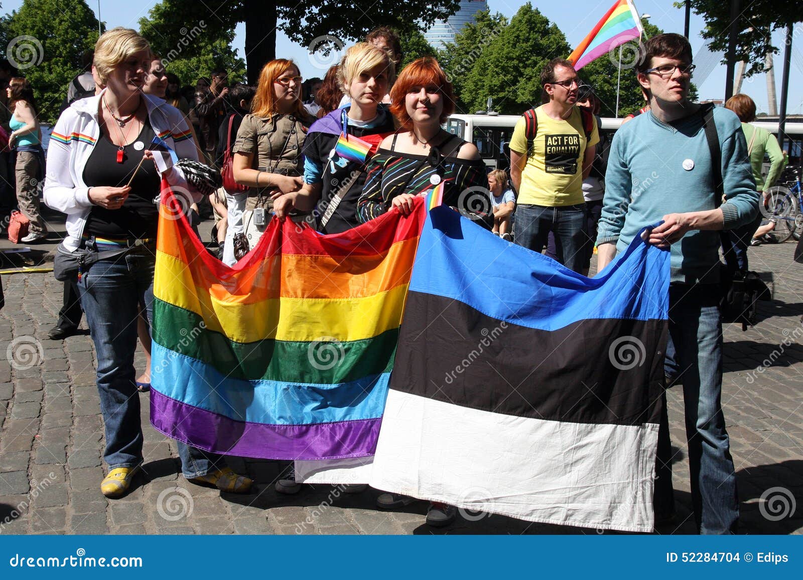 Gay pride in Riga 2008 editorial stock image. Image of banner - 52284704