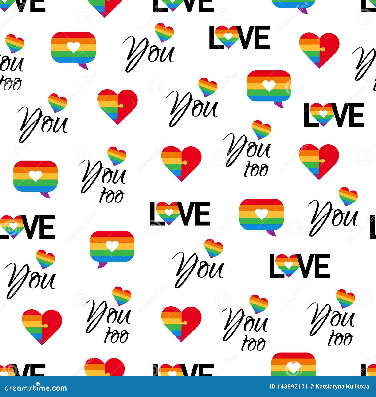 Gay Pride Seamless Pattern Lgbt Vector Background Stock Vector