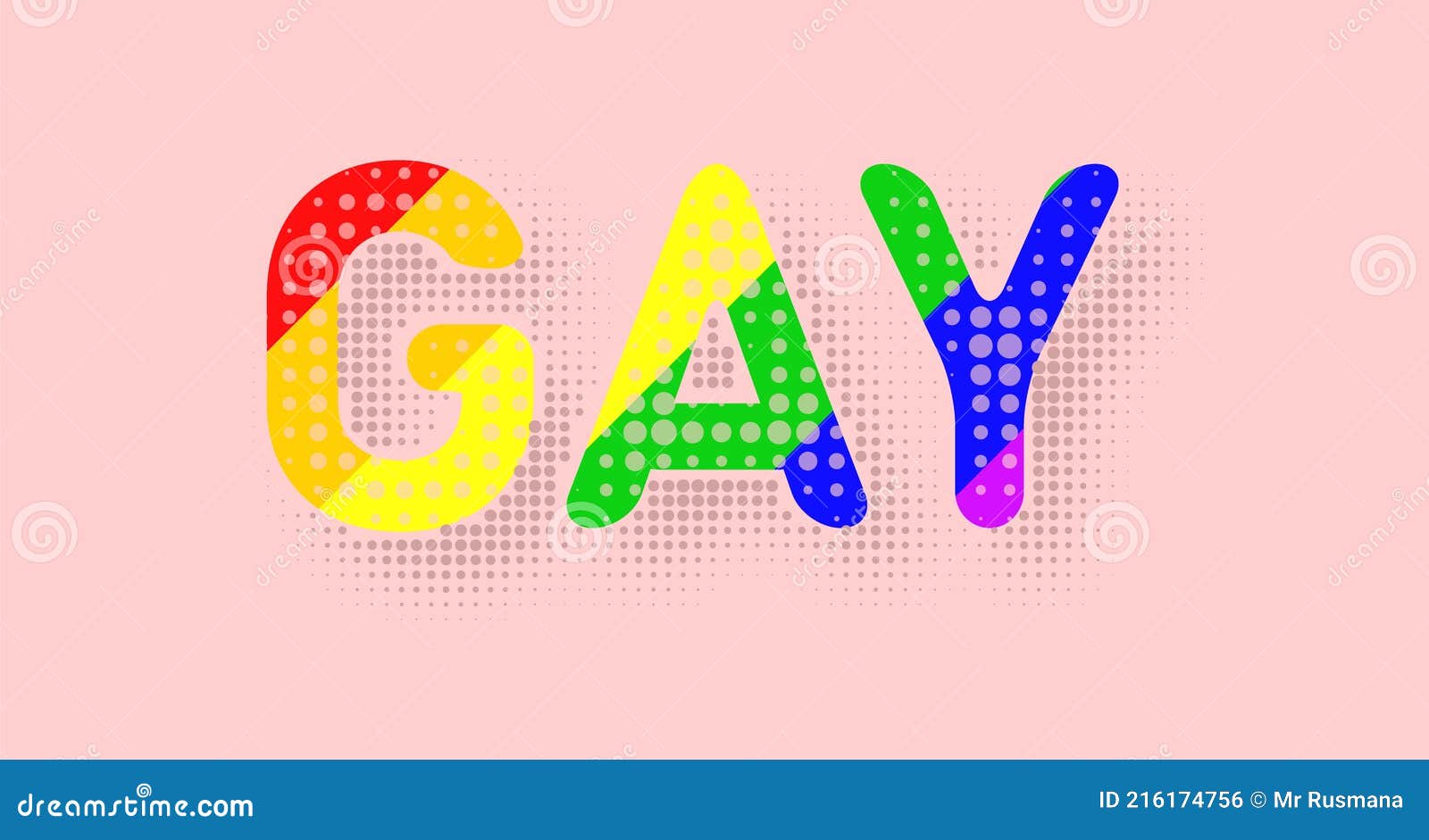 Gay Sign Of Rainbow Letters Stock Vector Illustration Of Green