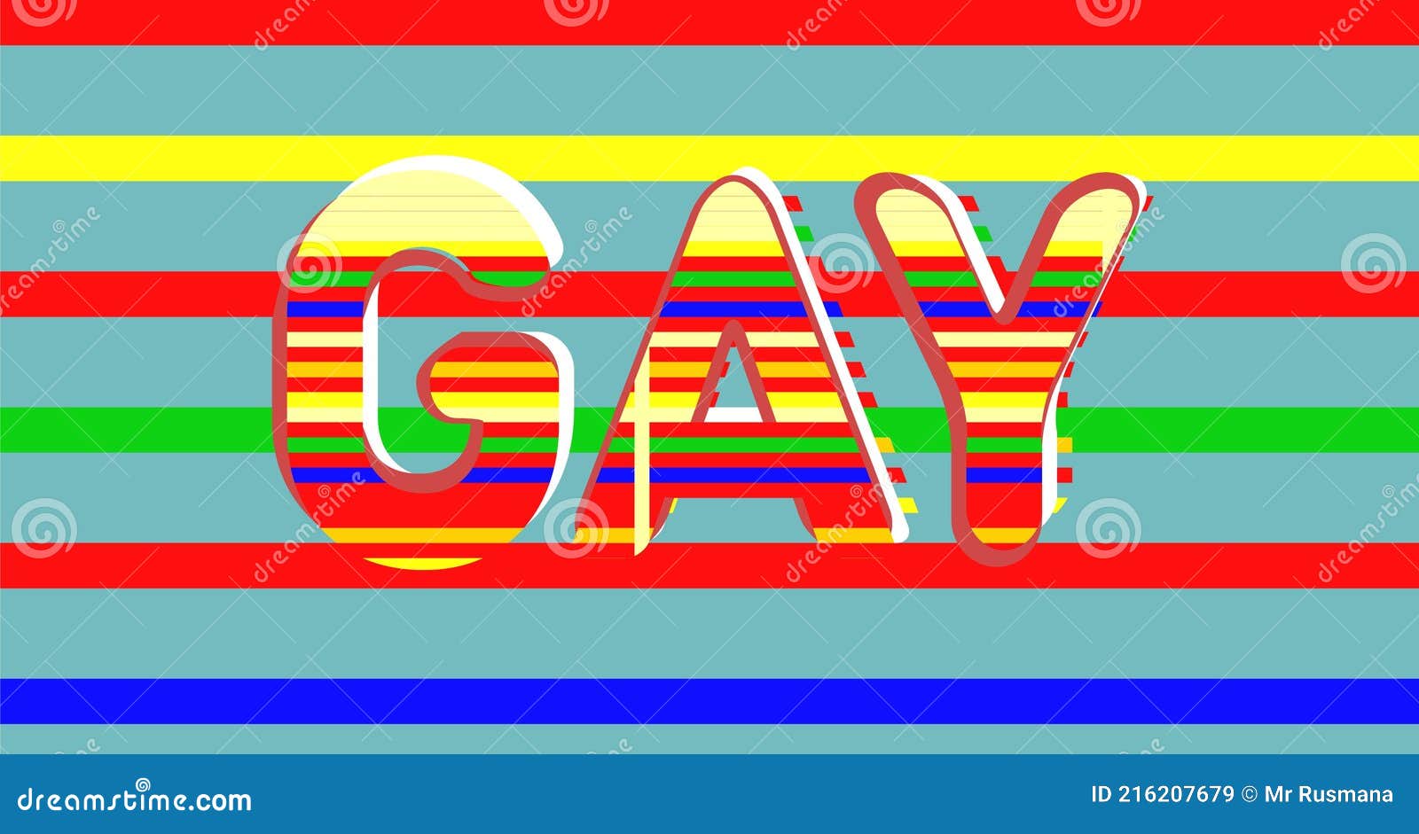 Gay Sign Of Rainbow Letters Stock Vector Illustration Of Community