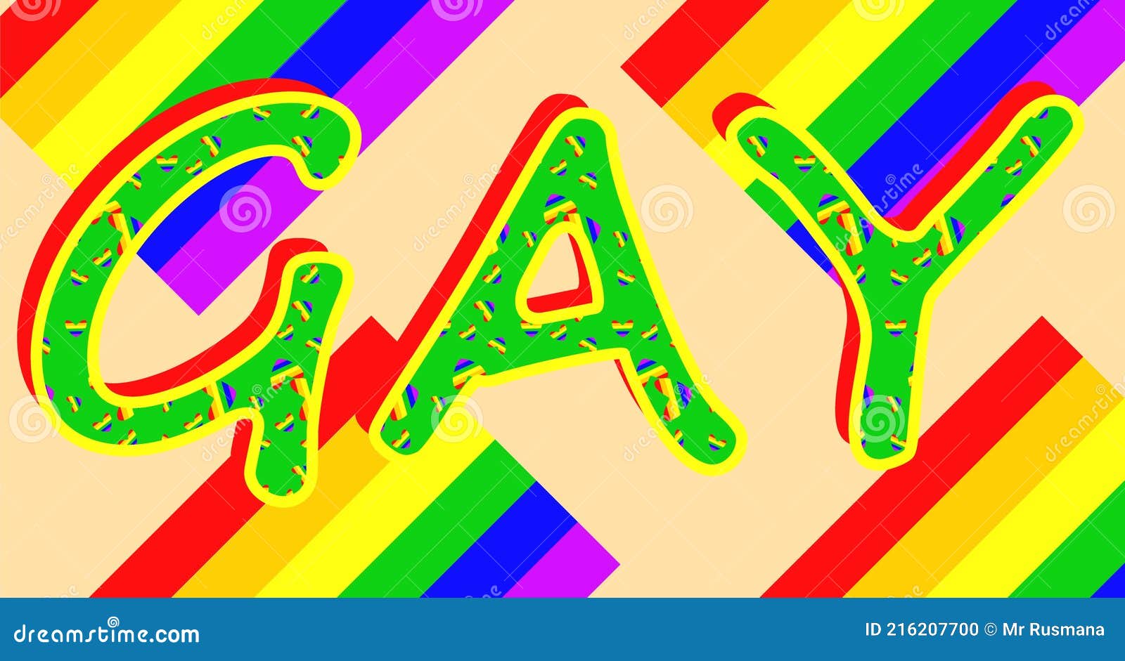 Gay Sign Of Rainbow Letters Stock Vector Illustration Of Banner