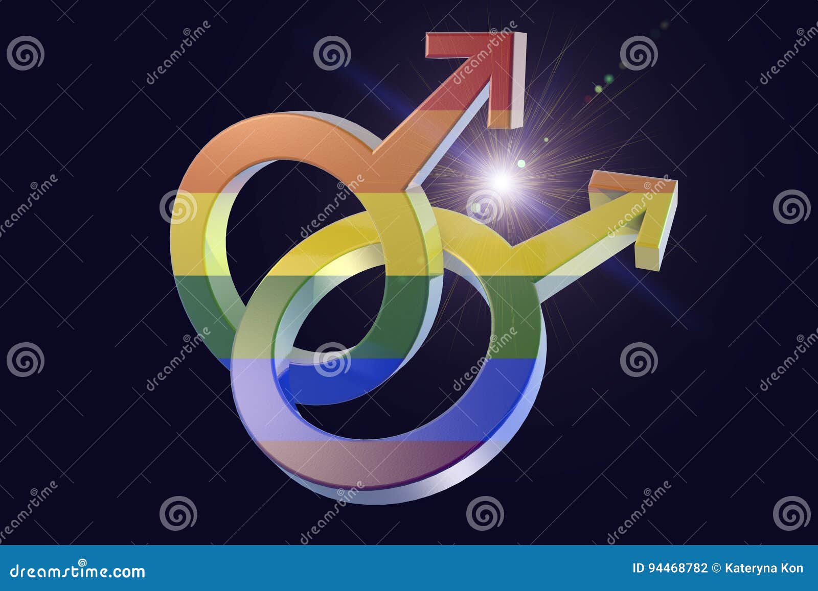 Gay Symbol In Rainbow Colors Stock Illustration Illustration Of