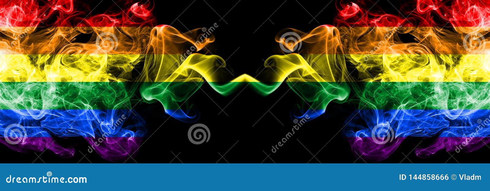 Gay Vs Gay Pride Smoke Flags Placed Side by Side. Thick Colored Silky ...