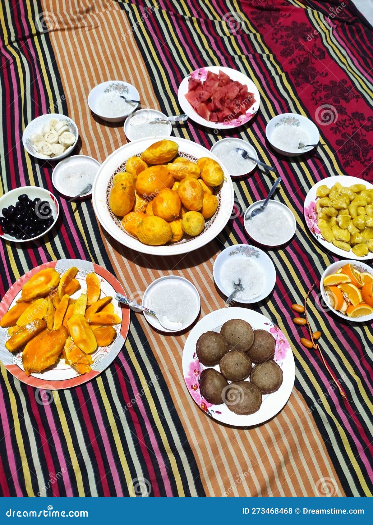Gaye Holud Celebrate Mango Watermelon Jackfruit and Orange Stock Photo ...