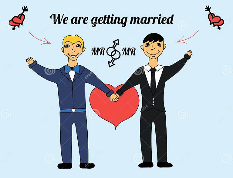 Gays are getting married stock vector. Illustration of marry - 56406130