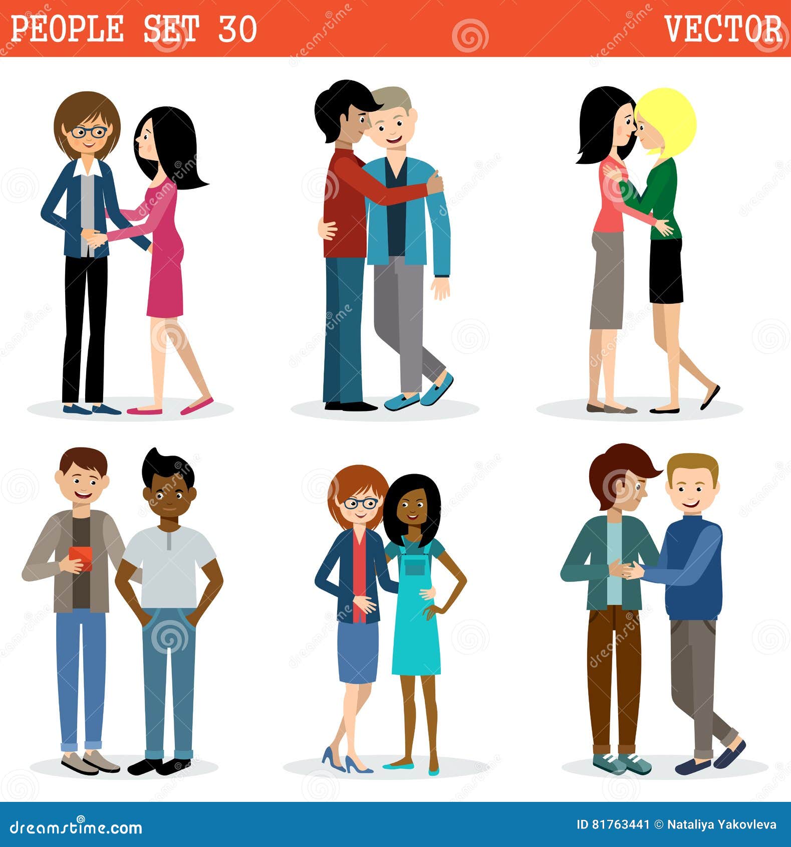 Gays Happy Couple Cartoon Relationship Characters Lifestyle Vector ...