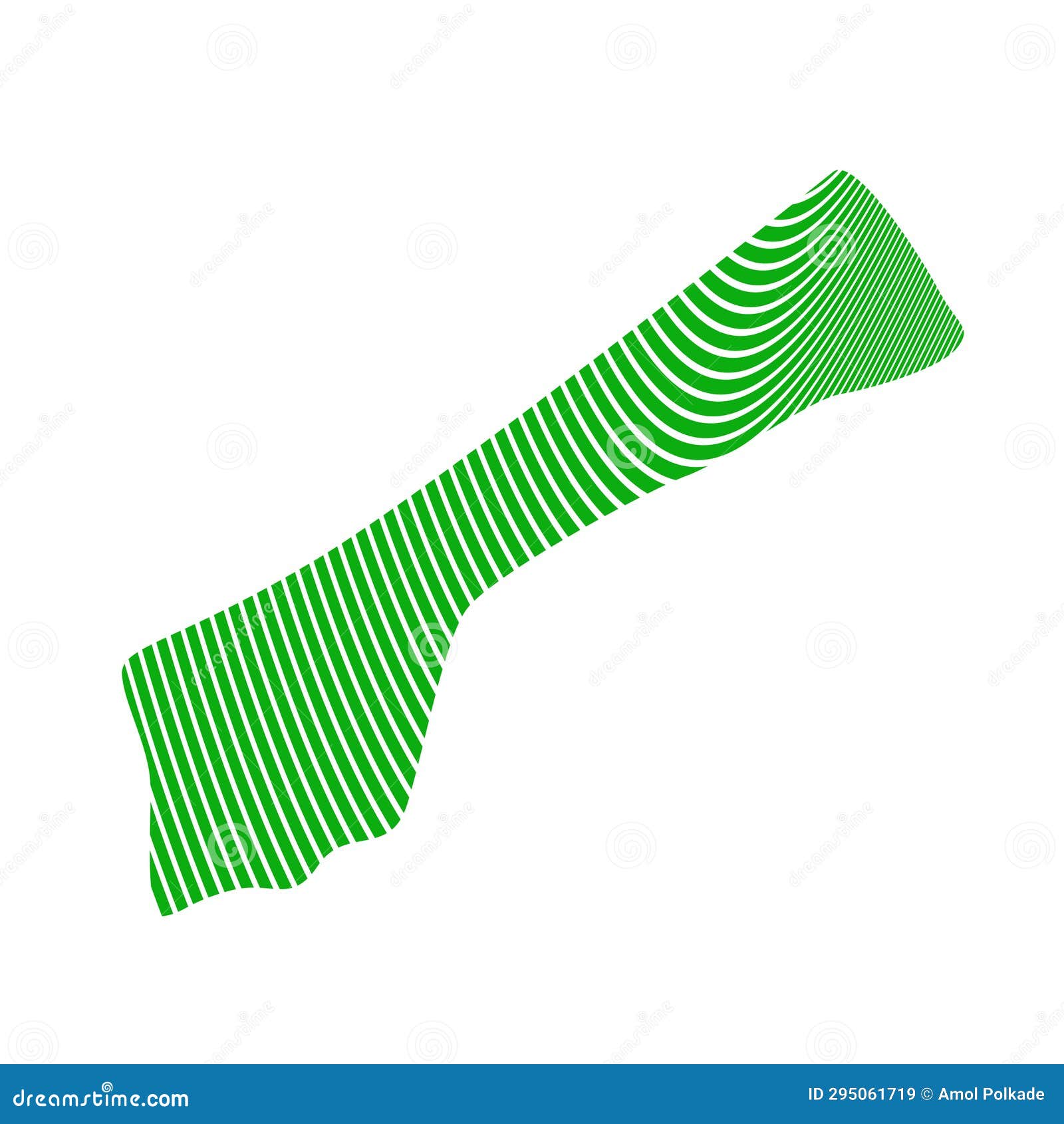 Gaza Map Withe Lines Illustration with Green Color Stock Illustration ...