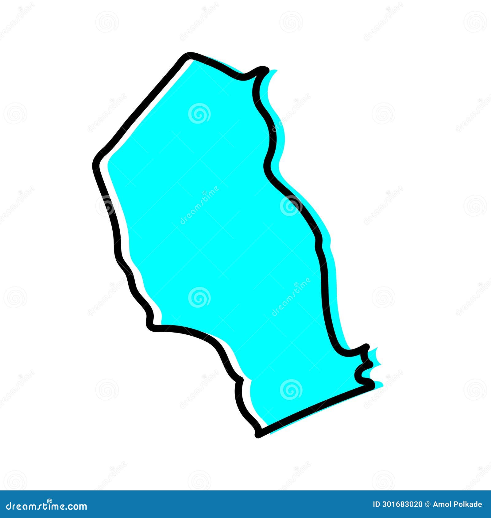 Gaza Province of Mozambique Vector Map Illustration Stock Vector ...