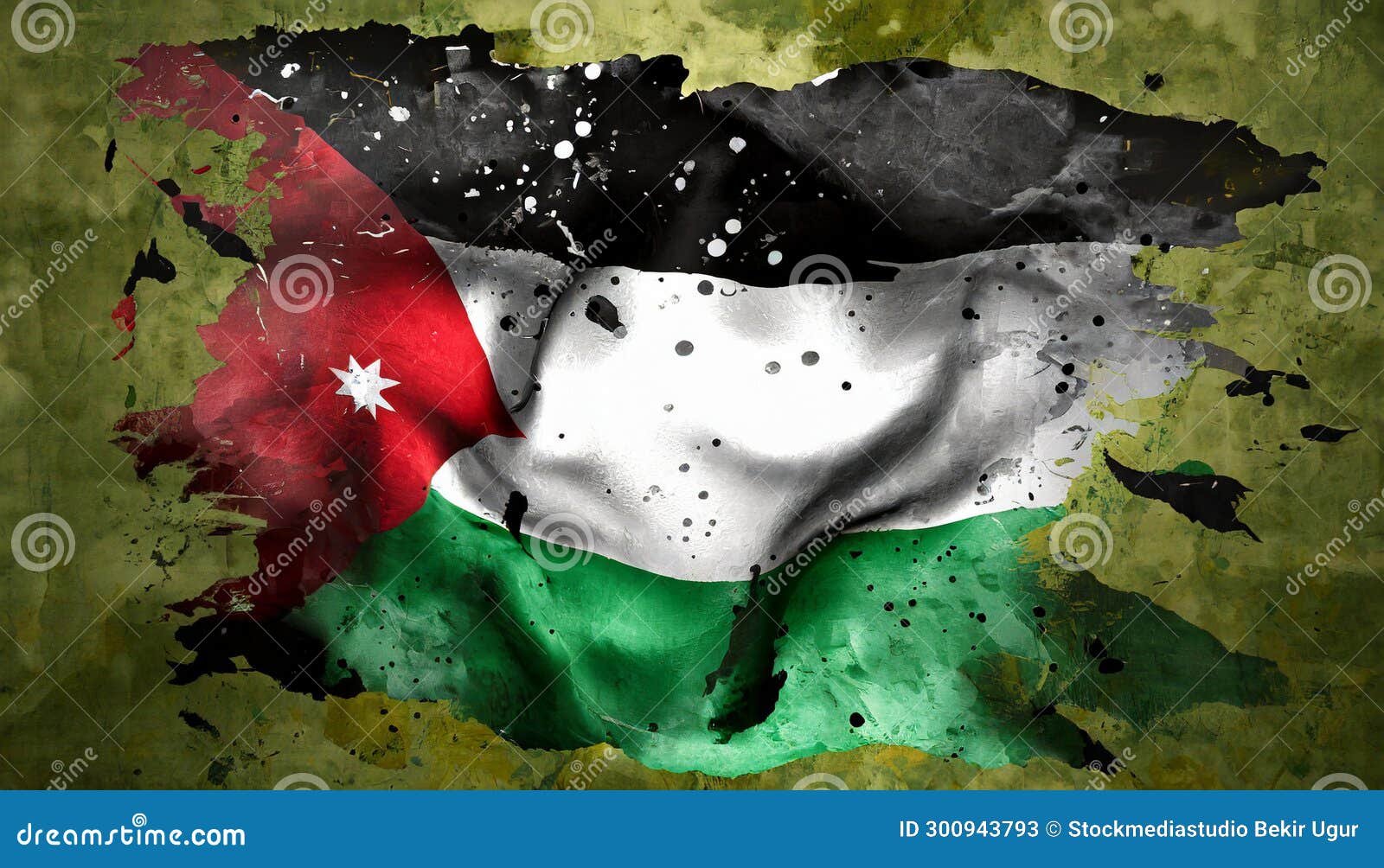 Gaza Strip National Flag stock illustration. Illustration of flapping ...
