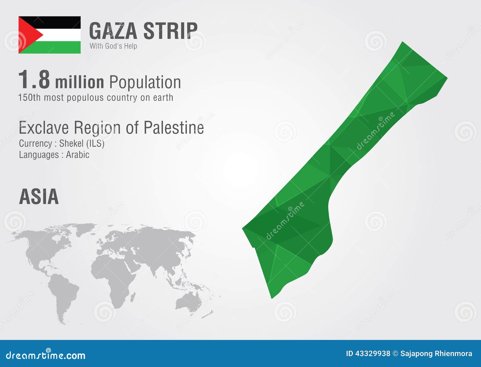Gaza Strip - Map Is Designed Rainbow Abstract Colorful Pattern, Gaza ...
