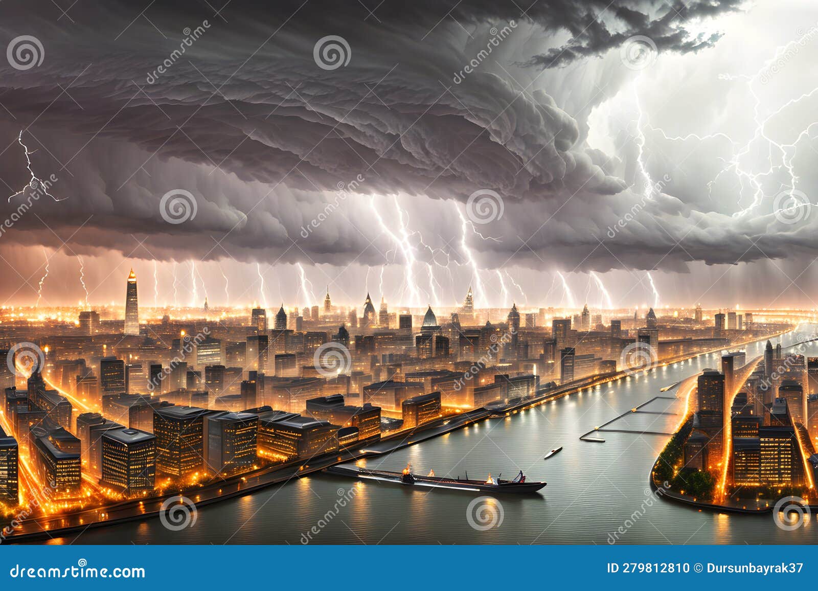 The Marvelous Fury Of Cyclonic Clouds Enveloping The City, A ...