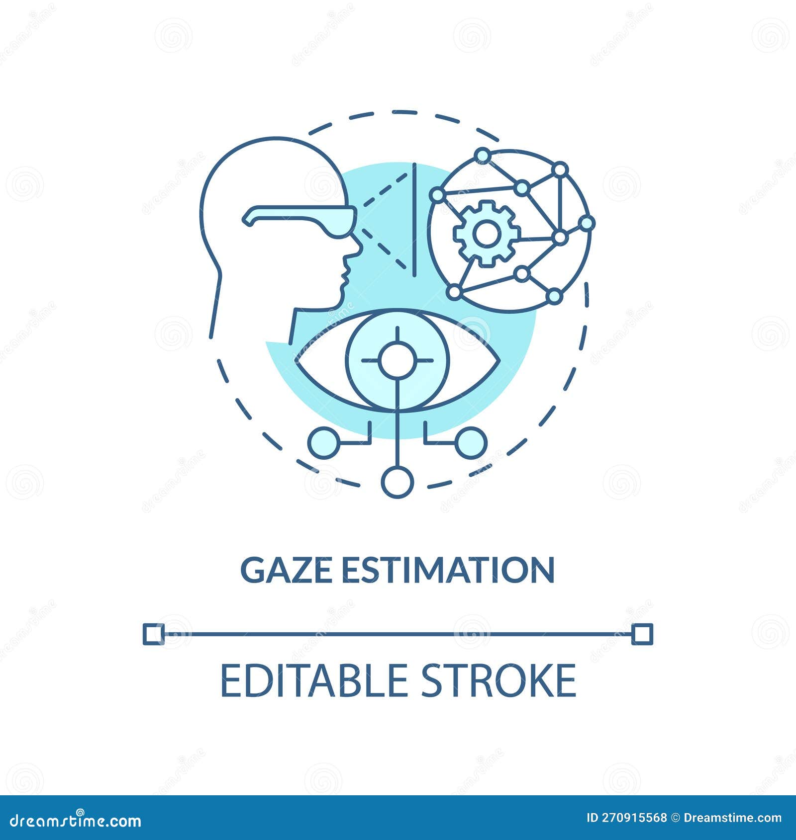 Gaze Estimation Turquoise Concept Icon Stock Vector - Illustration of ...