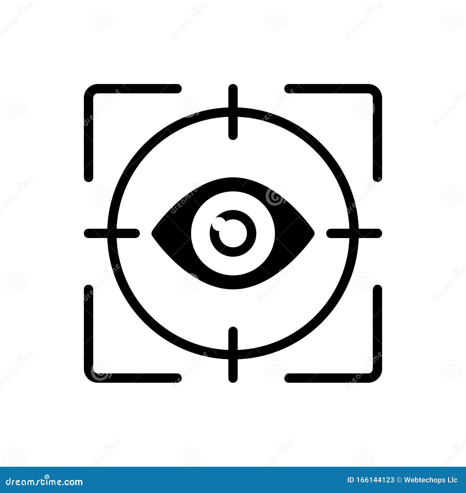 Black Solid Icon for Gaze, Stare and Ogle Stock Illustration ...