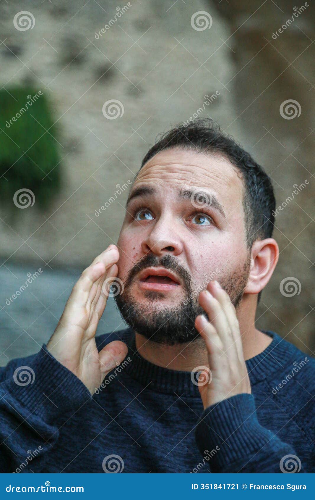 Gaze Up of a Man in Hope stock image. Image of looking - 351841721