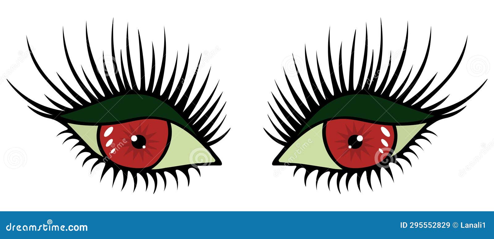 The Gaze of a Witch with Red Eyes. Halloween Lenses Stock Vector ...